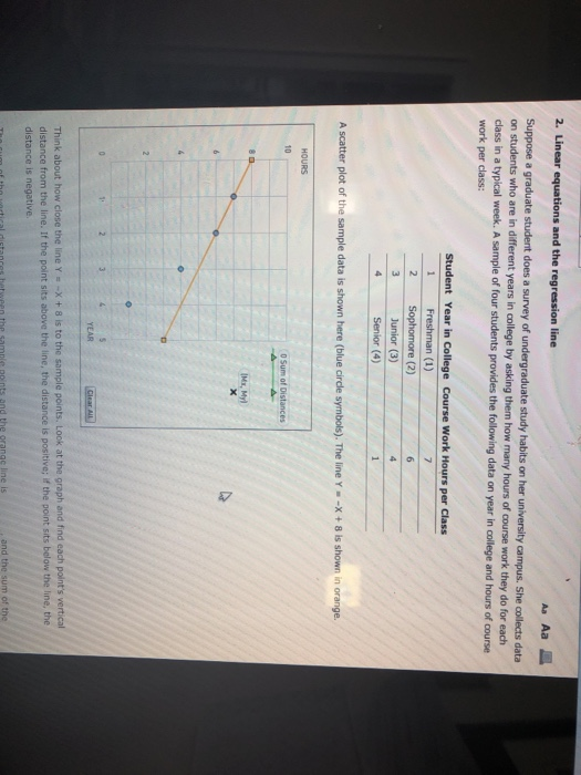 Solved 2. Linear equations and the regression line a | Chegg.com