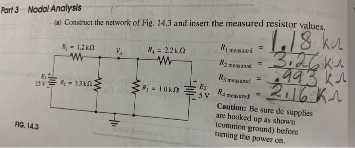 Solved Part 3 Nodal Analysis (a) Construct the network of | Chegg.com