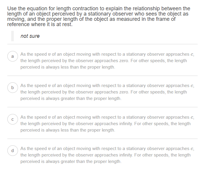 Solved Use the equation for length contraction to explain | Chegg.com