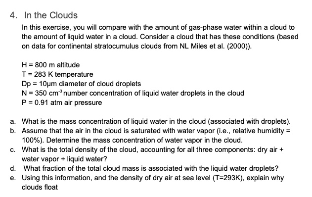 Solved In the CloudsIn this exercise, you will compare with | Chegg.com