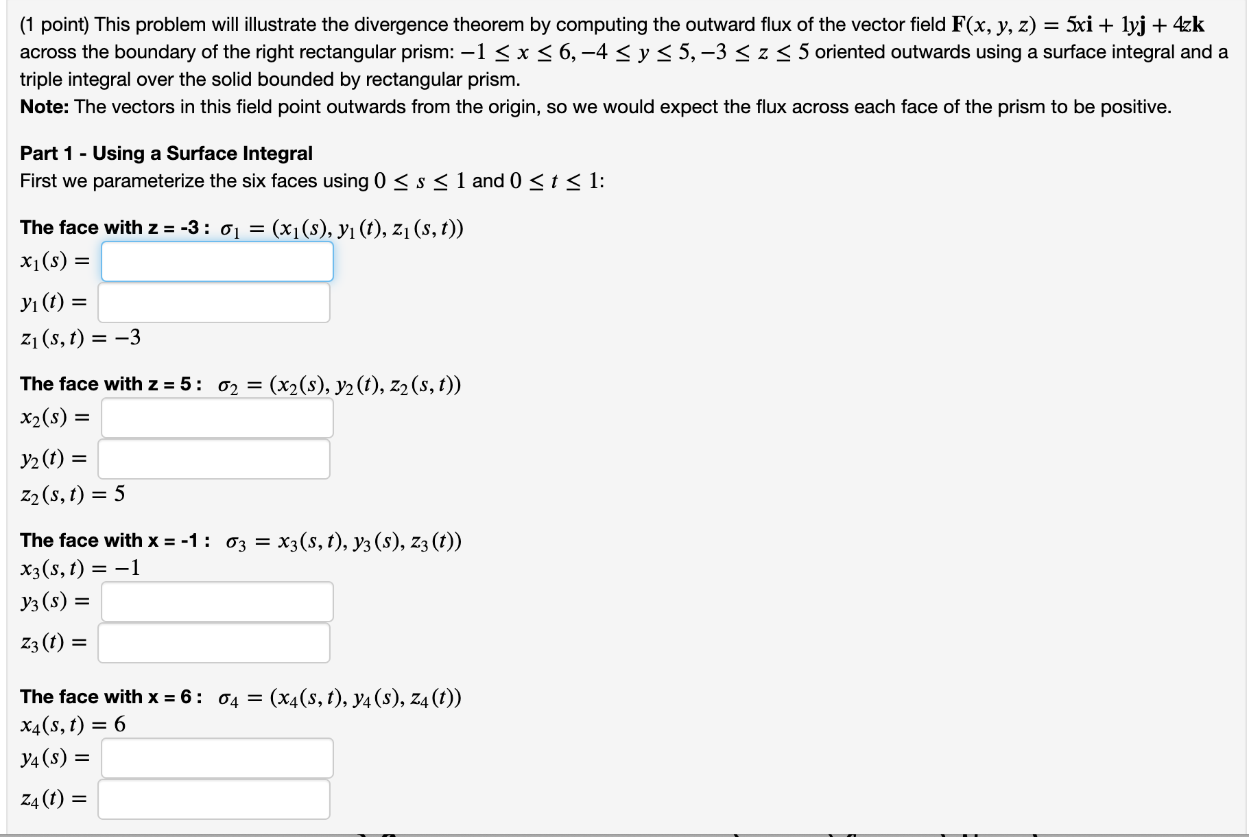 (1 point) This problem will illustrate the divergence | Chegg.com