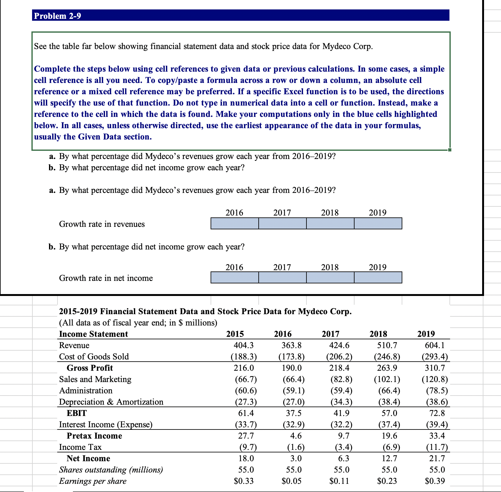 Please help me answer this by providing the excel | Chegg.com
