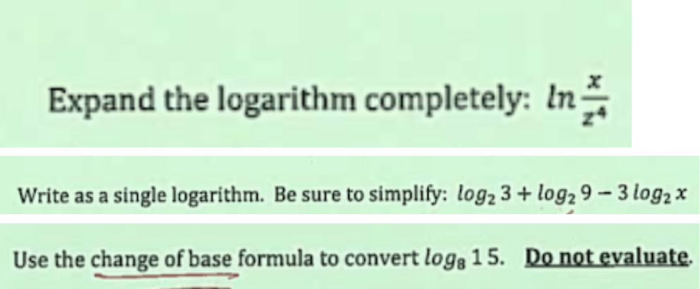 Solved Expand the logarithm completely: lnz4x Write as a | Chegg.com