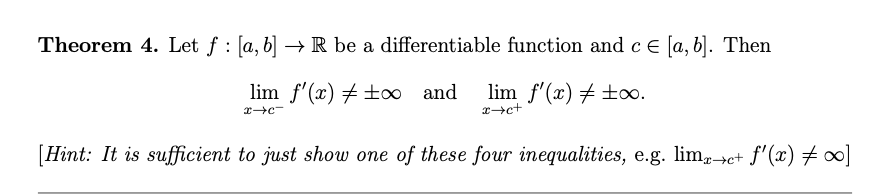 Solved Theorem 4. Let f:[a,b]→R be a differentiable function | Chegg.com