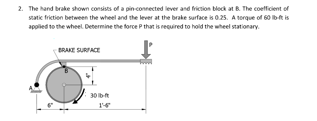 Solved 2. The hand brake shown consists of a pin-connected | Chegg.com