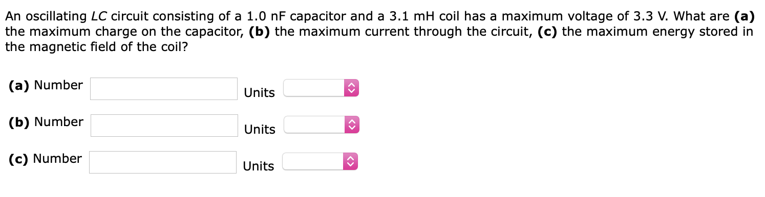 Solved An oscillating LC circuit consisting of a 1.0 nF | Chegg.com
