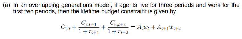 Solved (a) In an overlapping generations model, if agents | Chegg.com