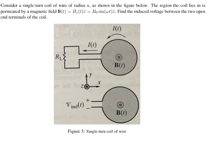 Solved Consider a single-turn coil of wire of radius a, as | Chegg.com