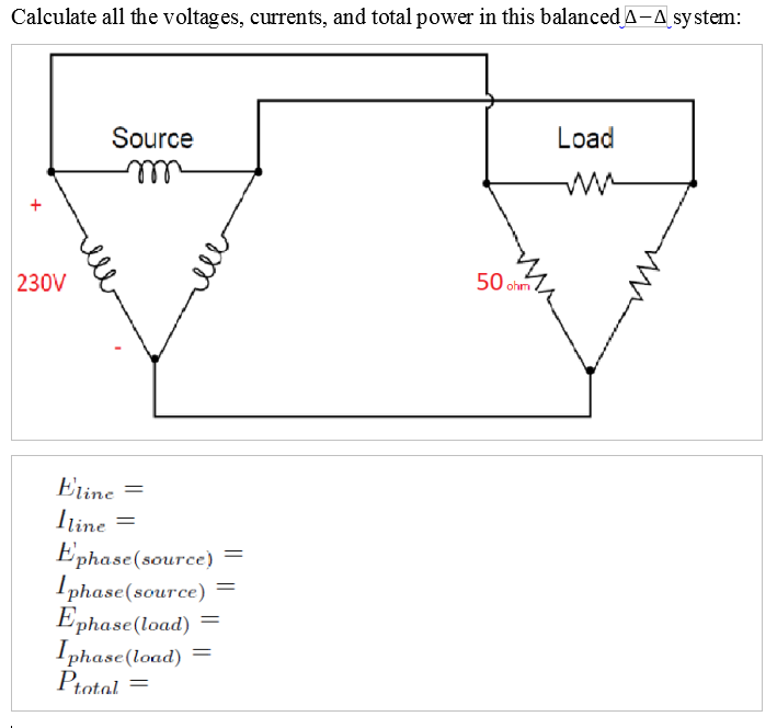 Solved Calculate all the voltages, currents, and total power | Chegg.com