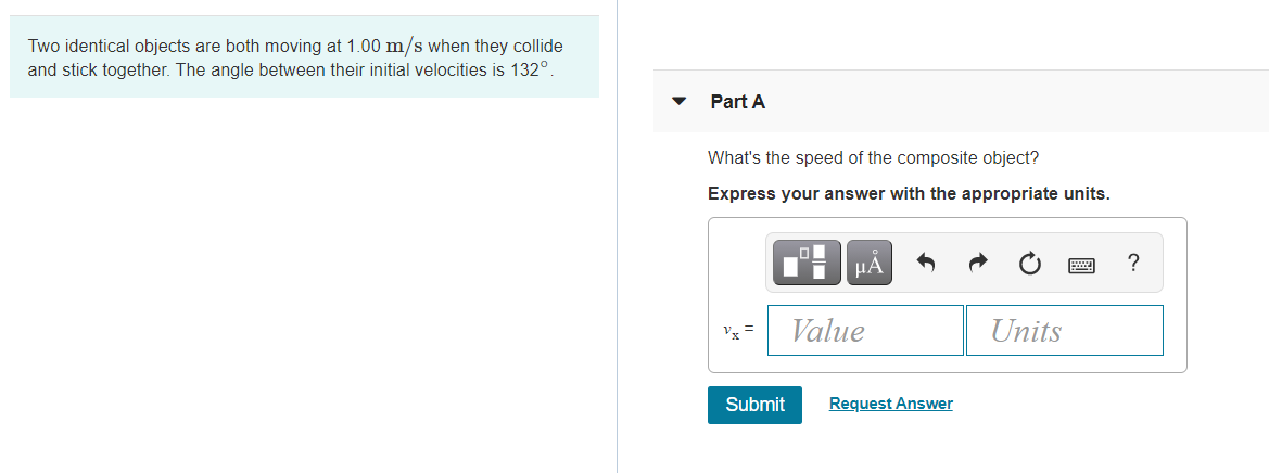 Solved Two identical objects are both moving at 1.00 m/s | Chegg.com