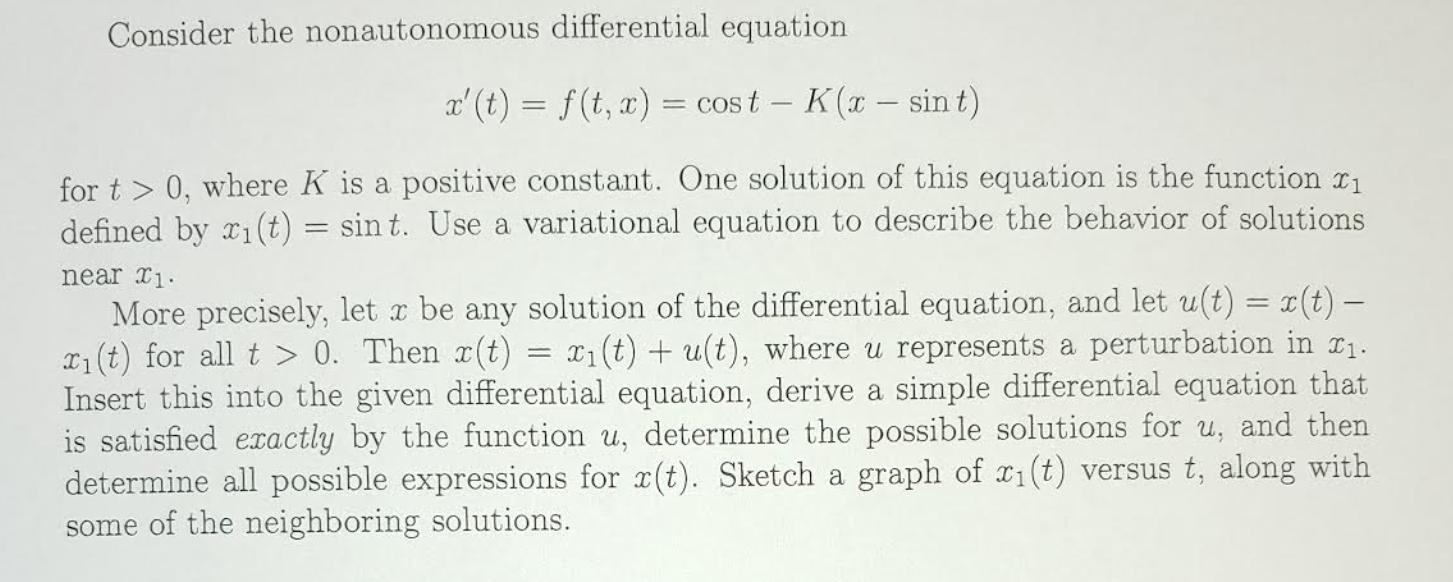Solved Consider the nonautonomous differential equation x' | Chegg.com