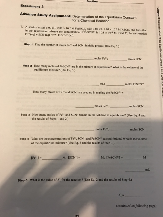 Solved The student mixes 5.00 mL 2.00 times 10^-3 M | Chegg.com