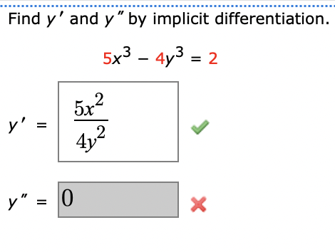 Solved Find y′ and y′′ by implicit differentiation. | Chegg.com