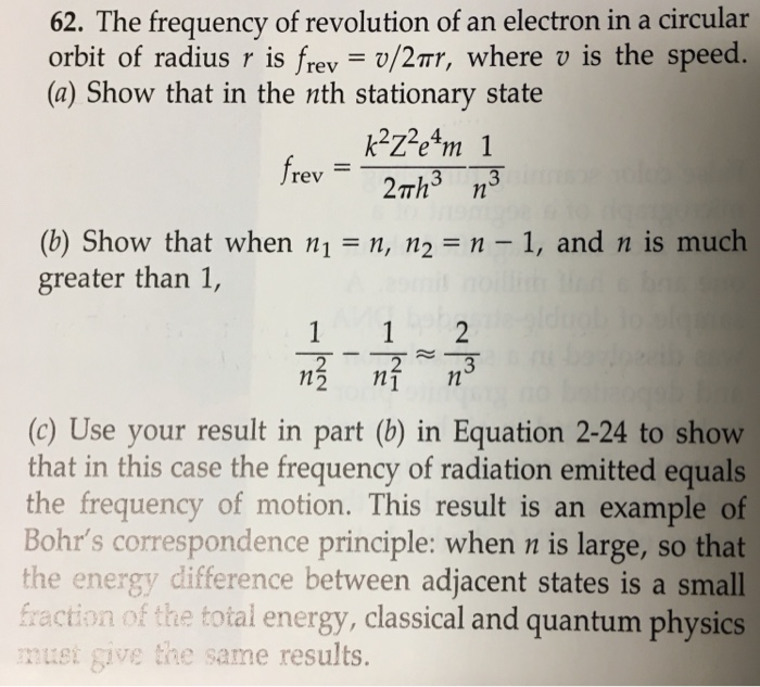 Solved 62 The Frequency Of Revolution Of An Electron In A