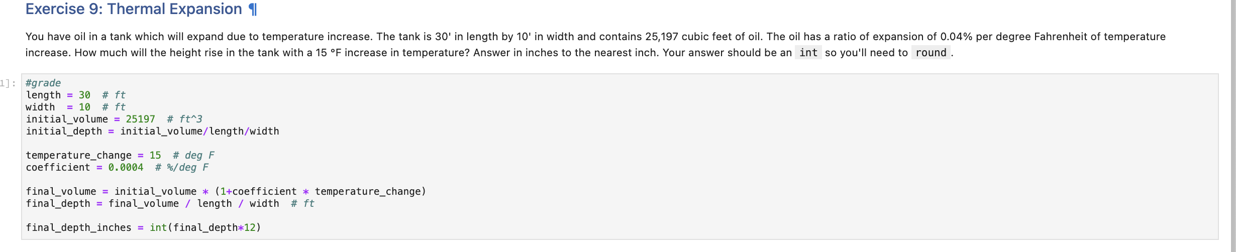 Solved Exercise 9: Thermal Expansion 4 You have oil in a | Chegg.com