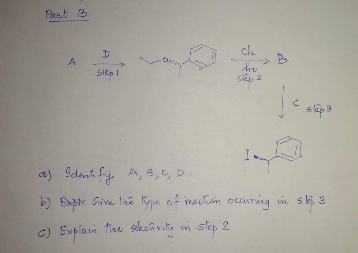 Solved Part B a) 9dentify A,B,C,D. b) Expot-Give the type | Chegg.com
