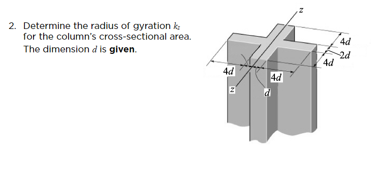 Solved 2. Determine the radius of gyration ka for the | Chegg.com