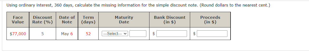 Solved Using ordinary interest, 360 days, calculate the | Chegg.com