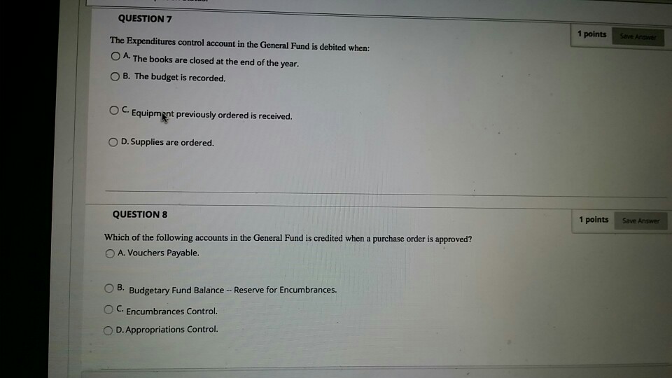 Solved QUESTION 2 The journal entry to record an encumbrance | Chegg.com