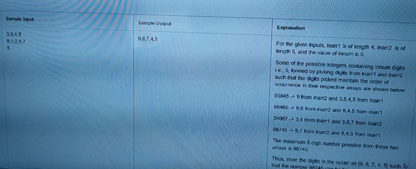 Solved Consider two integer arrays inarr1 and inarr2 of | Chegg.com