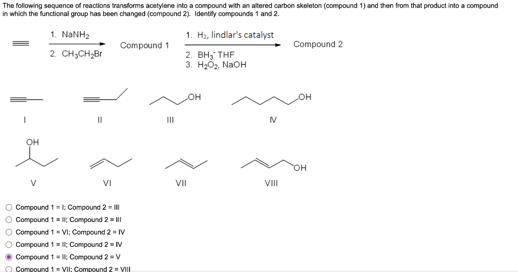 Solved The following sequence of reactions transforms | Chegg.com