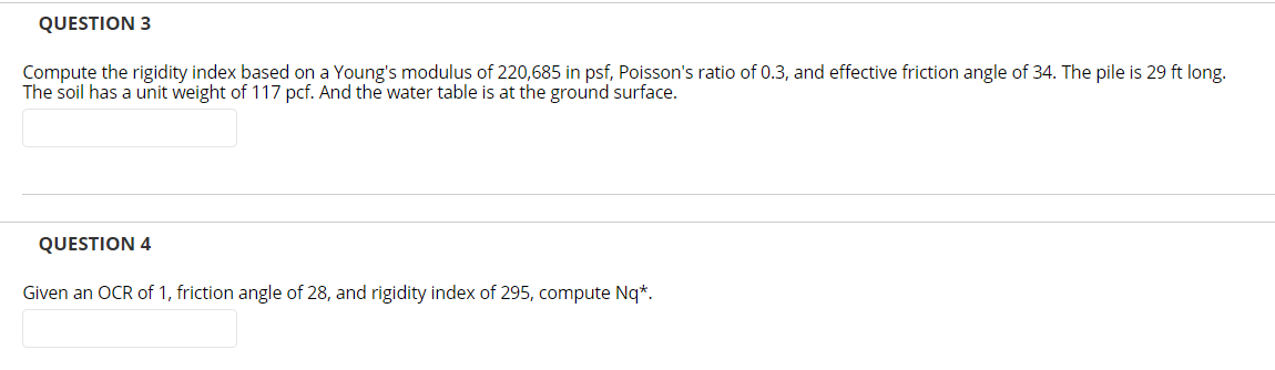 Solved QUESTION 3 Compute the rigidity index based on a | Chegg.com