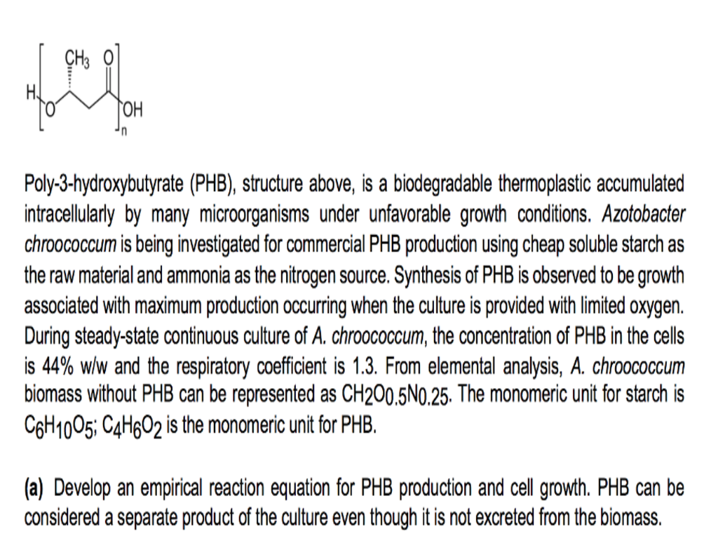 Solved CH 0 0 ?? Poly-3-hydroxybutyrate (PHB), structure | Chegg.com