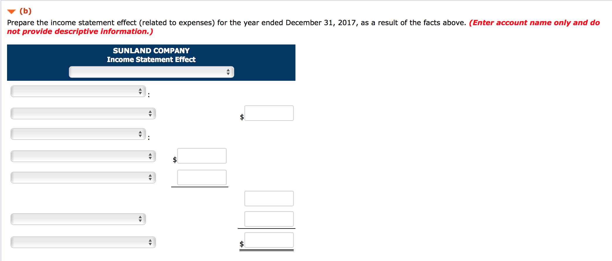 Solved Exercise 12-8 (Part Level Submission) Sunland Company | Chegg.com
