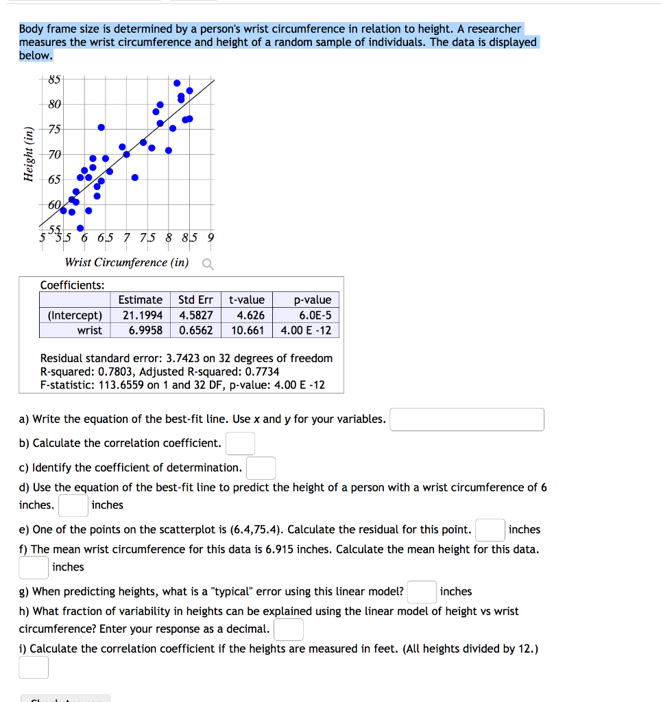 Solved Body frame size is determined by a person's wrist | Chegg.com