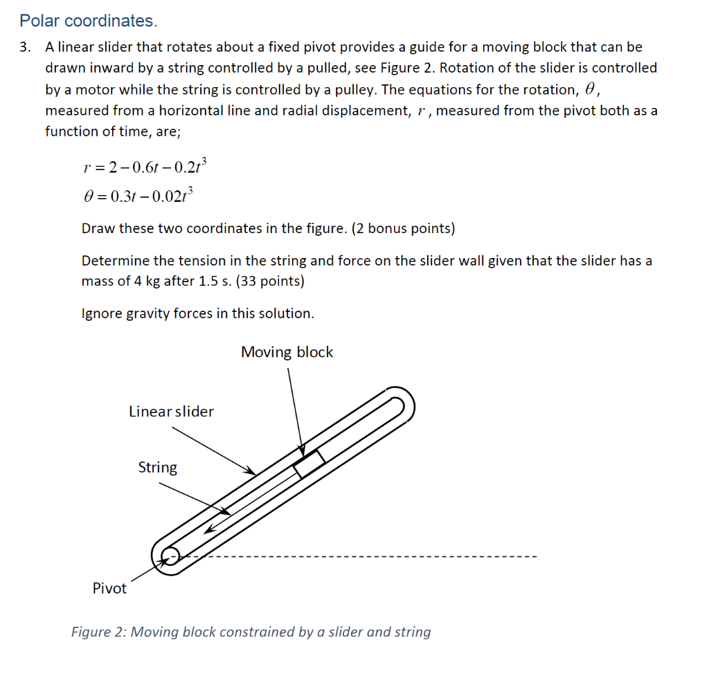 Solved Polar coordinates. 3. A linear slider that rotates | Chegg.com