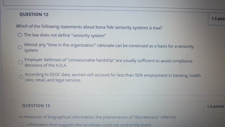 Solved which of the following statements about bona fide | Chegg.com