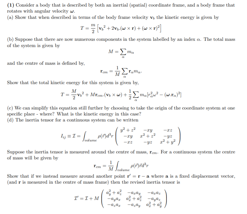 Solved (1) Consider a body that is described by both an | Chegg.com