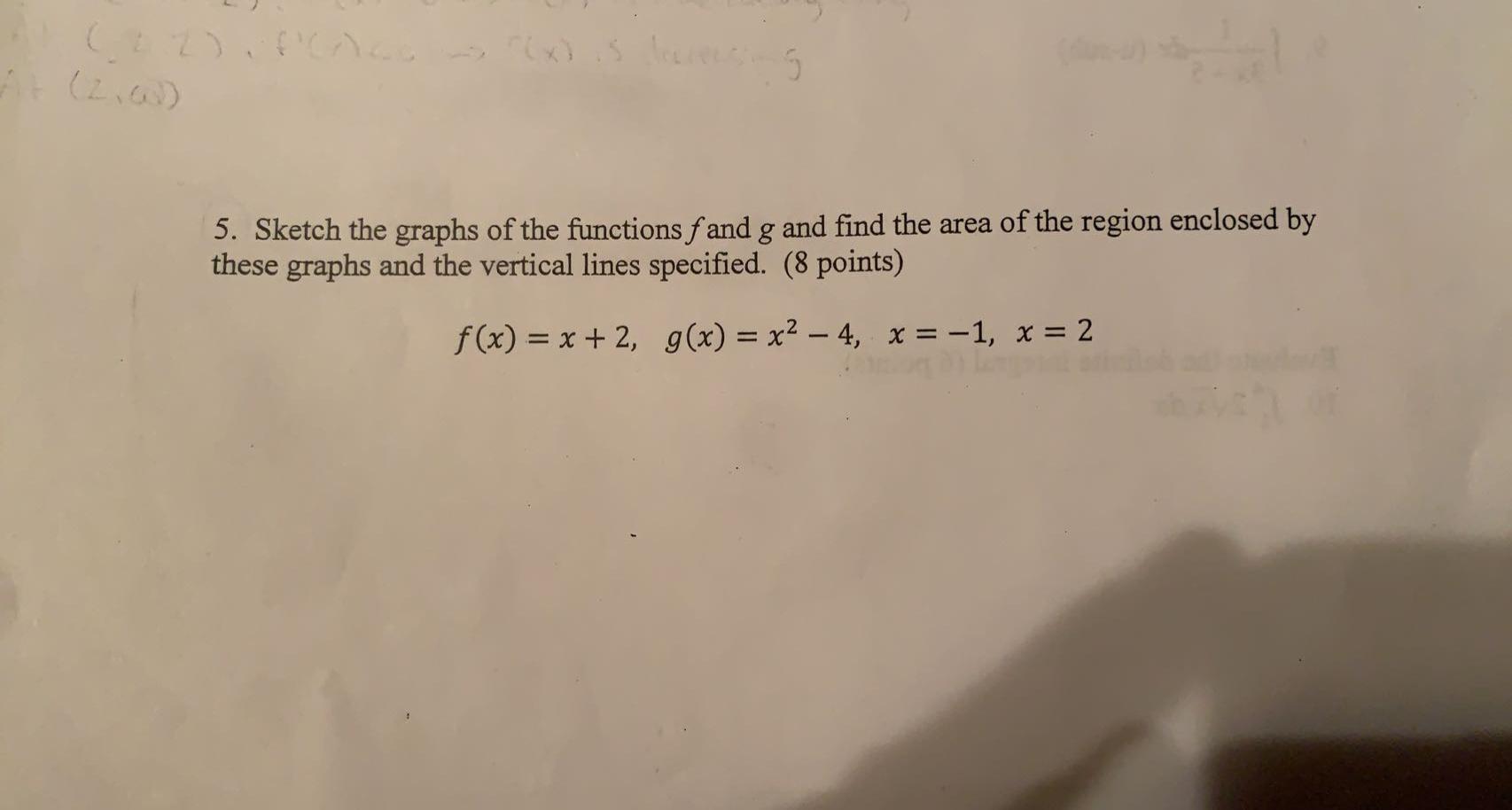 Solved 5. Sketch the graphs of the functions f and g and | Chegg.com