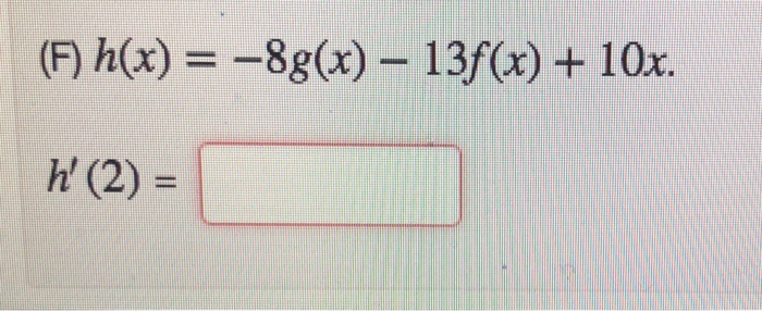 Solved (1 point) Let f and g be functions that satisfy f'(2) | Chegg.com