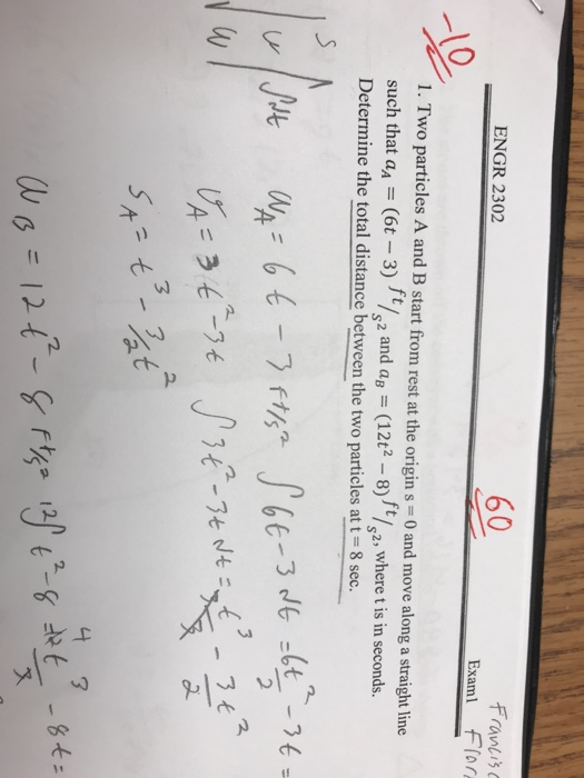 Solved 60 ENGR 2302 Exami Flor 1. Two particles A and B | Chegg.com