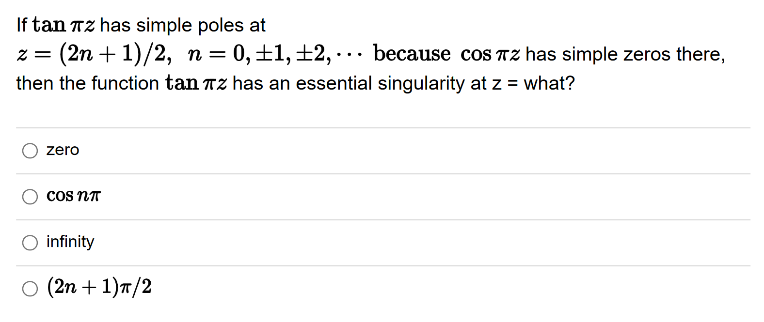 Solved If \\( \\tan \\pi z \\) has simple poles at \\( z=(2 | Chegg.com