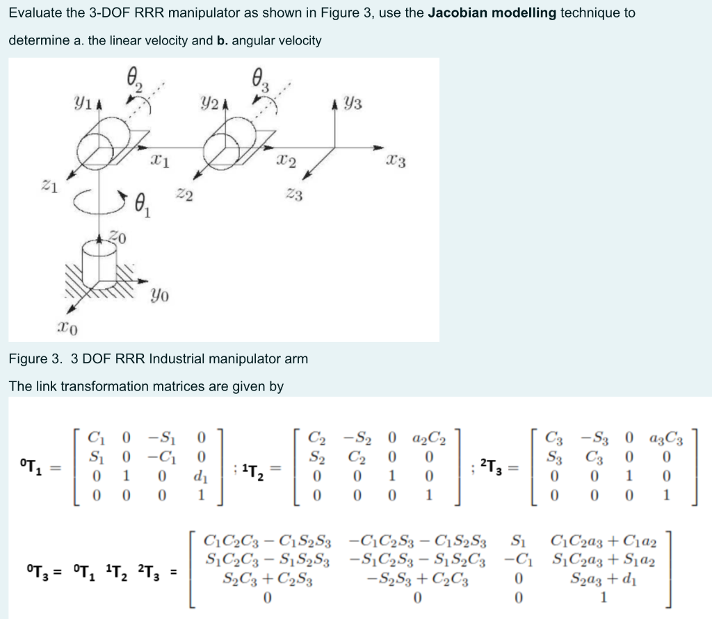 Solved Evaluate the 3-DOF RRR manipulator as shown in Figure | Chegg.com