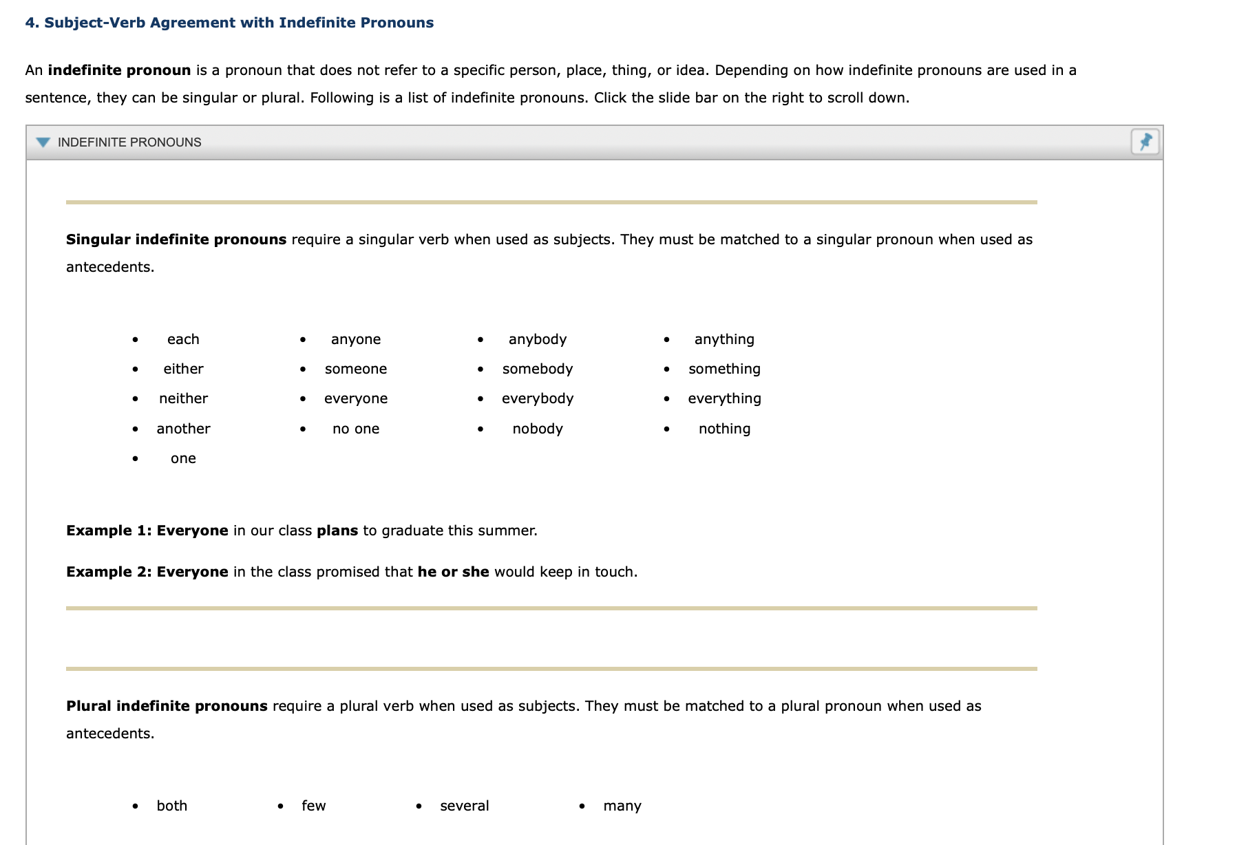 4. Subject-Verb Agreement with Indefinite Pronouns An | Chegg.com