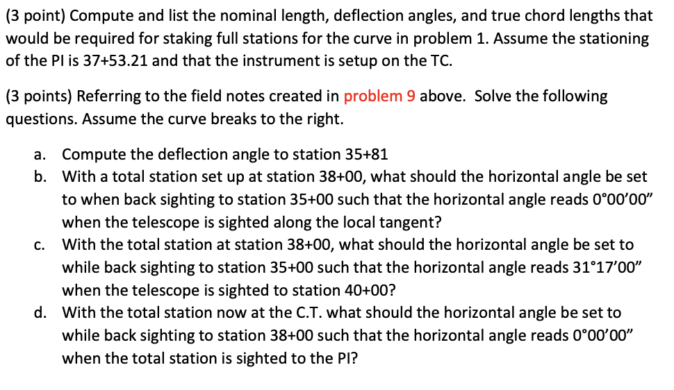 Solved ( 3 point) Compute and list the nominal length, | Chegg.com