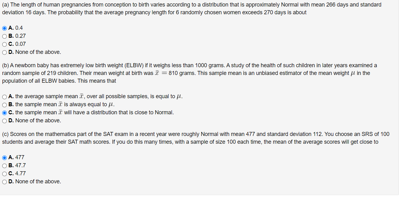 Solved (a) The length of human pregnancies from conception | Chegg.com