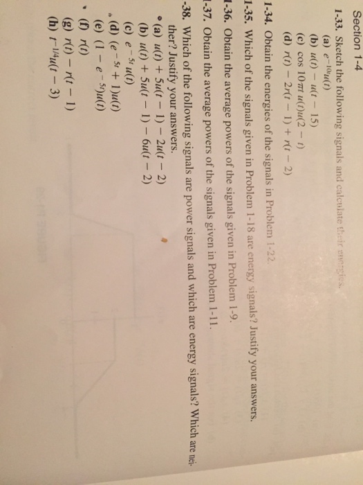 Solved Sketch the following signals and calculate their | Chegg.com