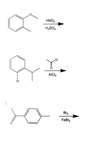 Solved Solve the Electrophilic Aromatic Reactions & Find if | Chegg.com