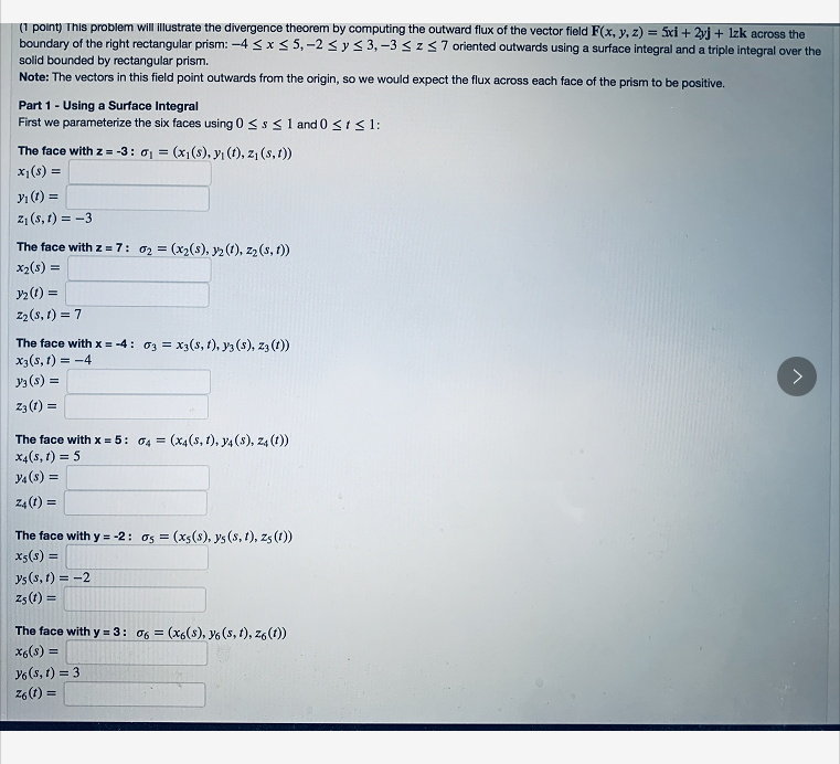 Solved (1 point) This problem will illustrate the divergence | Chegg.com