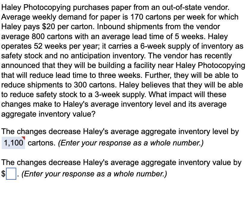 Solved Haley Photocopying purchases paper from an | Chegg.com