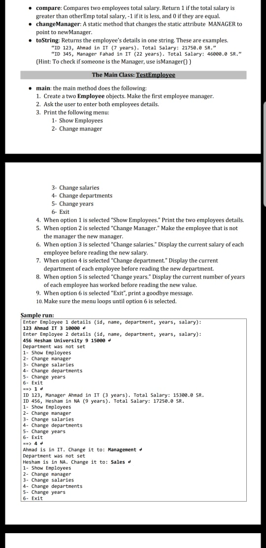Solved 11 points Employee - id: int - name: String - | Chegg.com