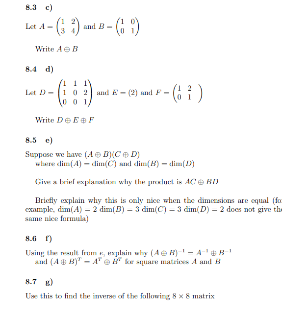 Solved 8 Problem 8-Block Sums and Multiplication In Problem | Chegg.com