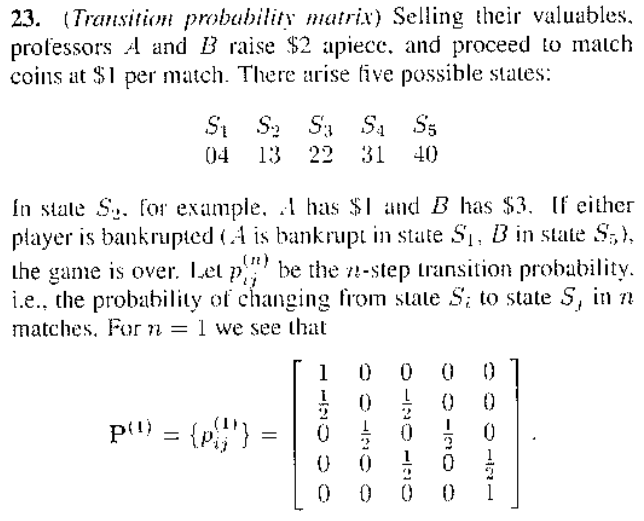 23. (Transition probability matrix) Selling their | Chegg.com