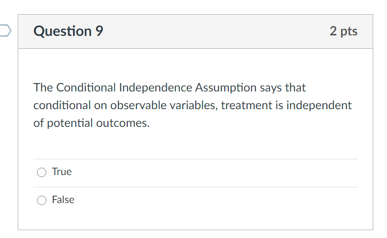 Solved The Conditional Independence Assumption says that | Chegg.com