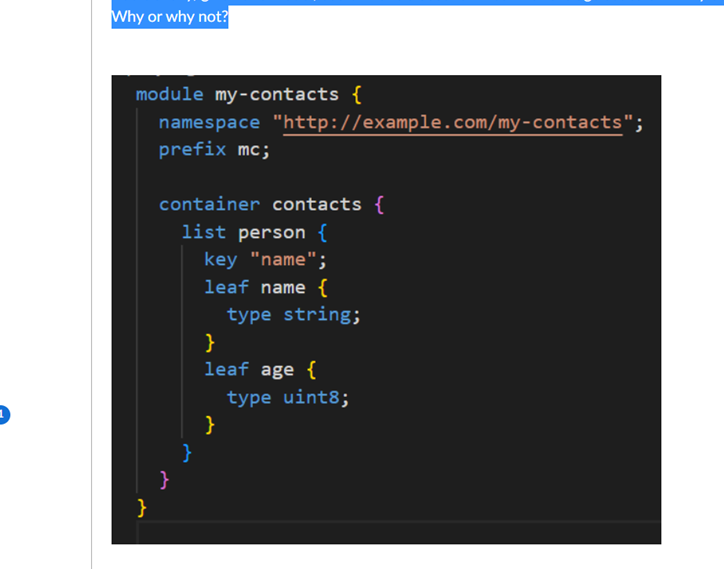 Given the following YANG module, create an instance | Chegg.com