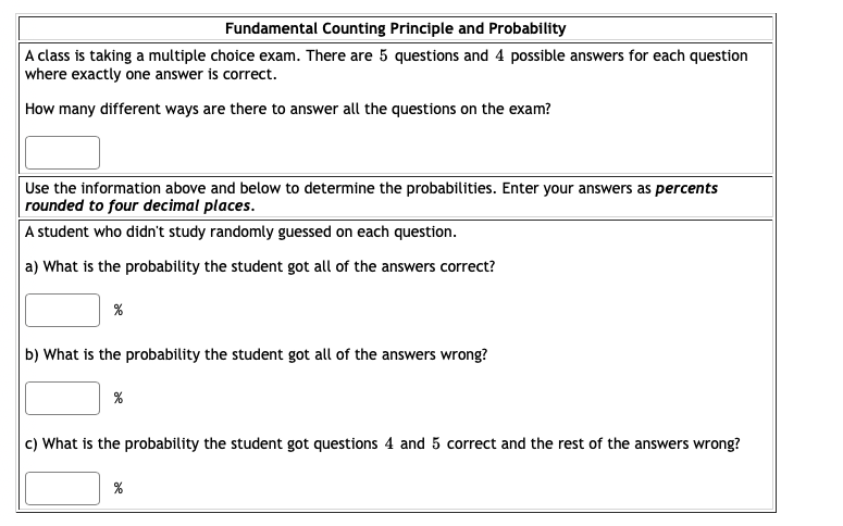 Solved Fundamental Counting Principle and Probability A | Chegg.com